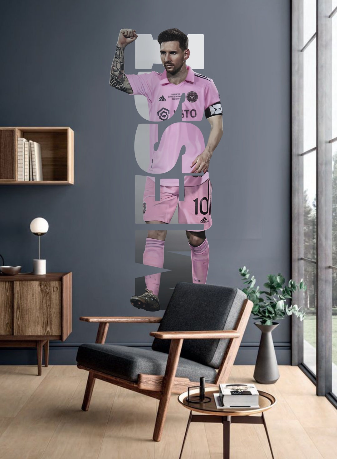 Inter Miami Wall Decal Fifa Wall Mural Lionel Messi Wall Sticker for ...