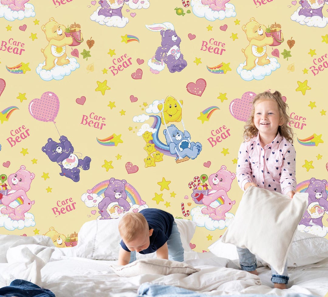 Care Bear Wallpaper Funshine Bear Wall Art for Cheer Bear Wall Sticker ...