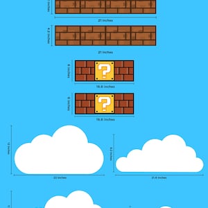 Super Mario Wall Decal Nintendo Wall Mural for Children Room Kids Room ...