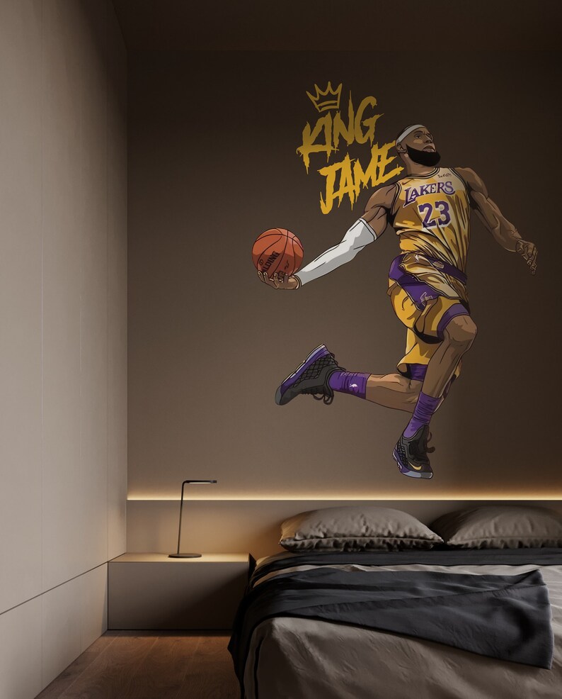 Removable Lebron James Wall Art NBA Basketball Wall Decal King - Etsy