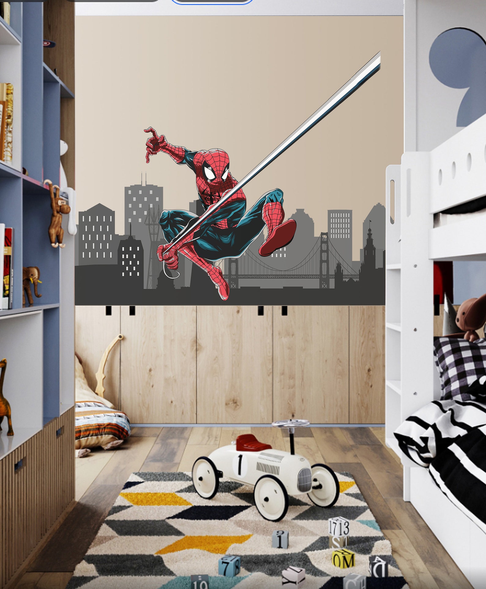 Spiderman Wall Decal New York Wallpaper Marvel Wall Mural for - Etsy