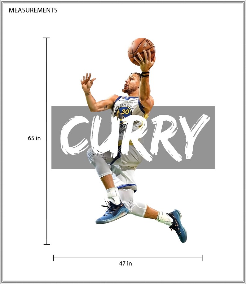 Stephen Curry Wall Decal NBA Wall Mural Basketball Wall Sticker for ...