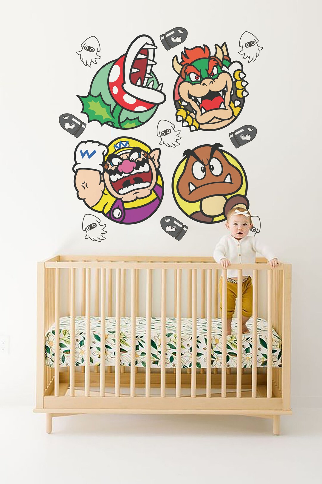 Super Mario Wall Decal King Koopa Wall Sticker Piranha Plant Wallpaper ...