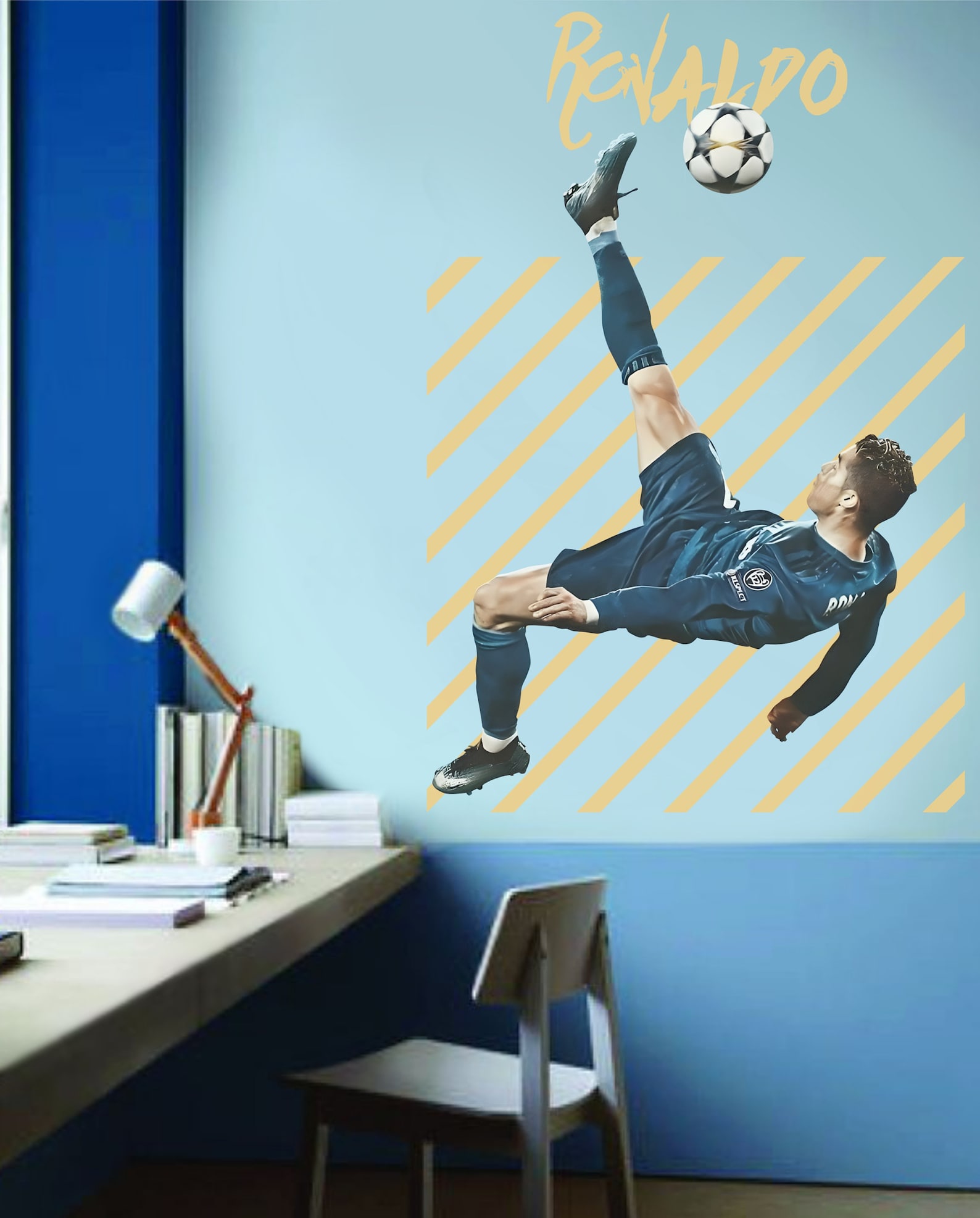 Cristiano Ronaldo Wall Decal, Soccer Player Mural (43x65 Inches) - Etsy
