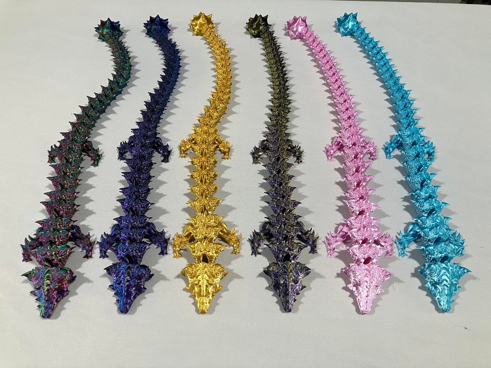 SPIKEY Articulating 3D Printed Dragon 16 Inches Long - Etsy