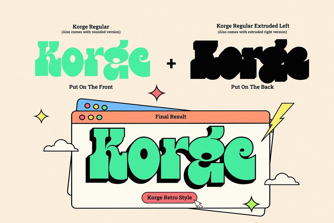 Korge | Bold Slab Serif Logo Font - Etsy