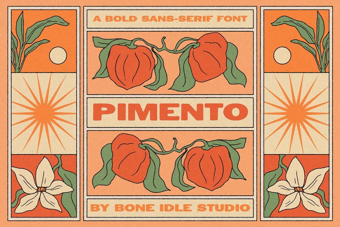 Pimento Typeface - Serif Font, Modern Font, Branded Font, Ornament Font ...