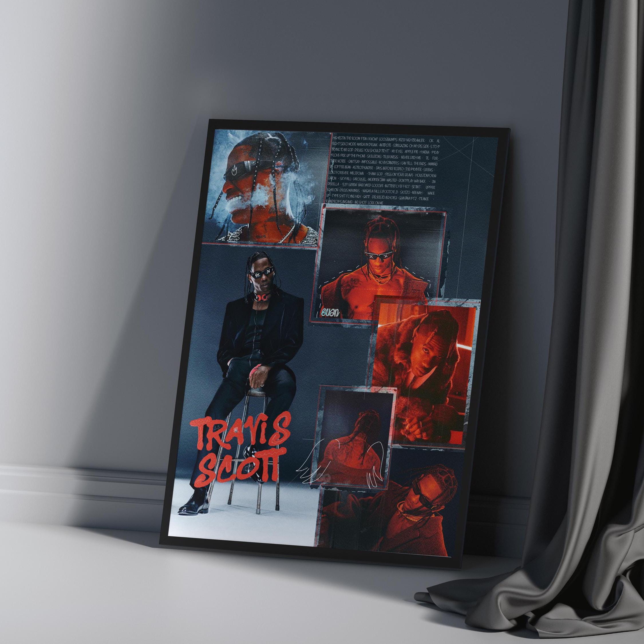 Travis Scott Poster, Rapper Posters, Album Cover Print Wall Art, Travis ...