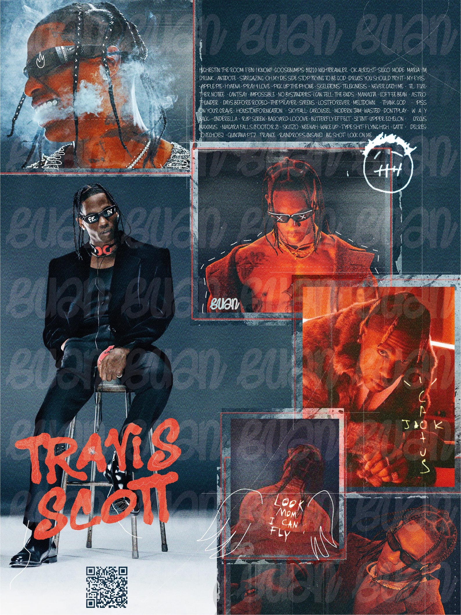 Travis Scott Poster, Rapper Posters, Album Cover Print Wall Art, Travis ...