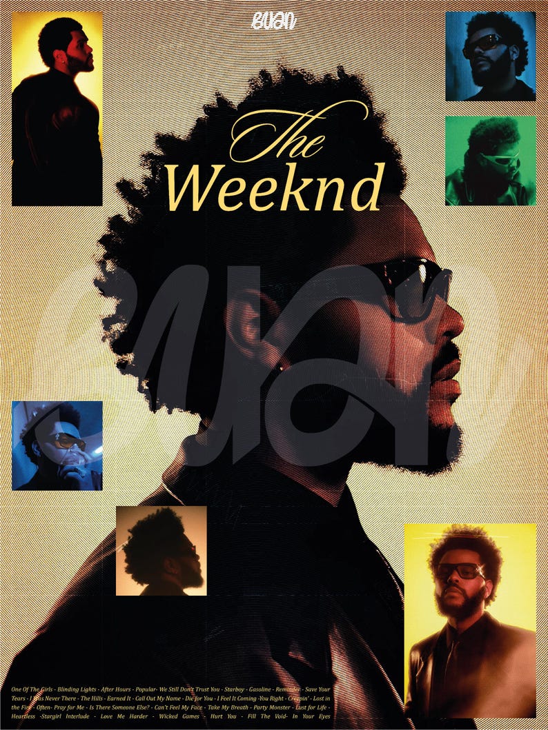 The Weeknd Poster, Hip Hop Posters, Album Cover Print Wall Art, the ...