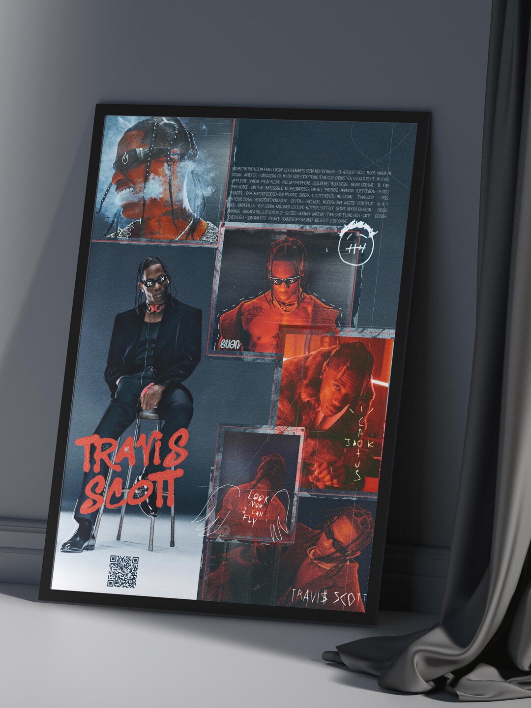 Travis Scott Poster, Rapper Posters, Album Cover Print Wall Art, Travis ...