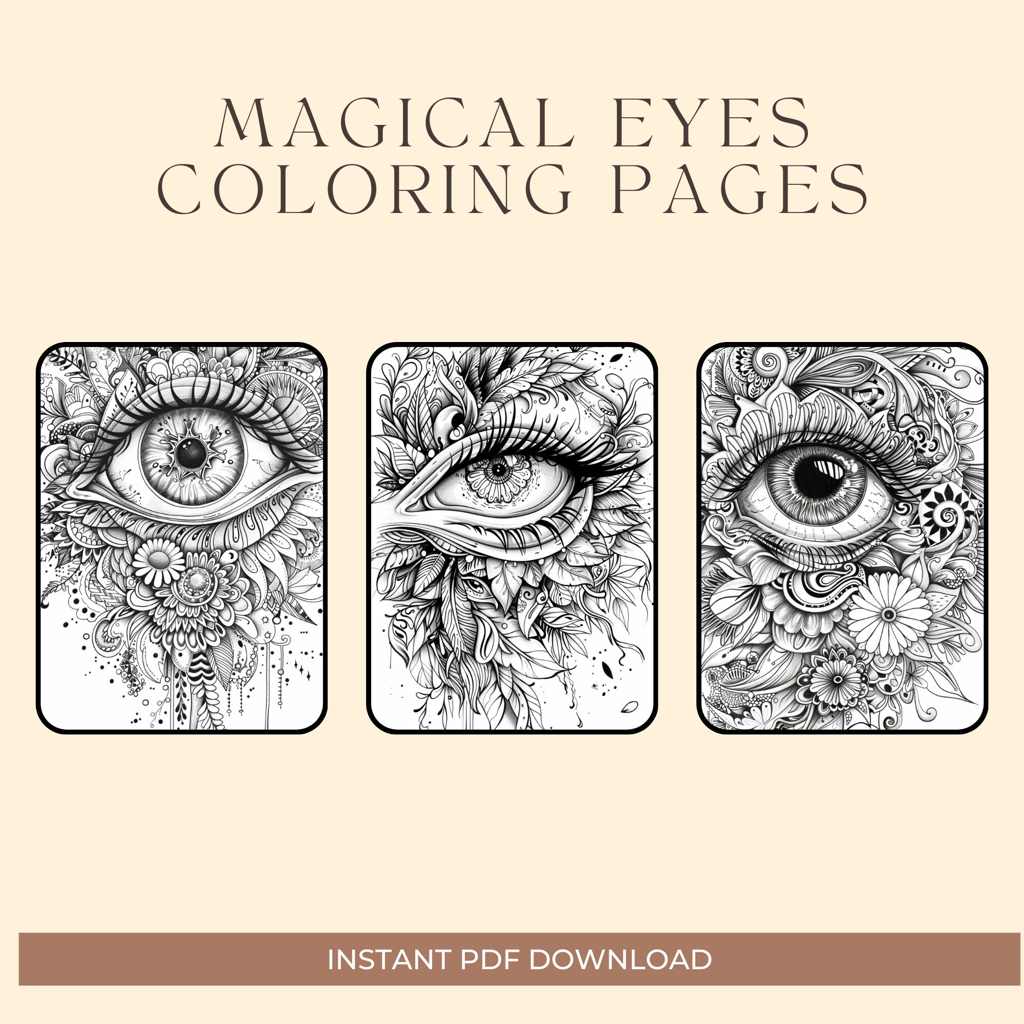 Enchanted Eyes Coloring Book - 52 Coloring Pages | Coloring Book for ...