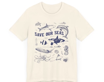 Vintage 90s Tattoo Sea Animal Tshirt, Retro Ocean Nature Shirt, Sealife ...