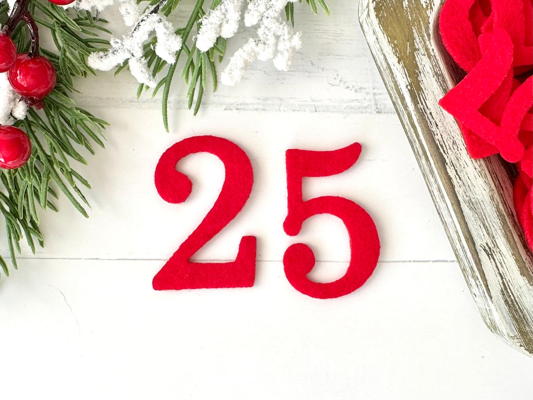 Felt December "25" Cut Outs | Pre-cut + Ready to Use Felt Shapes ...