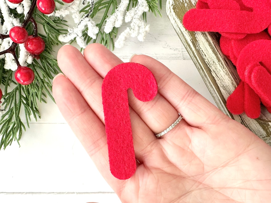 Felt Candy Cane Cut Outs | Pre-cut + Ready to Use Felt Shapes ...