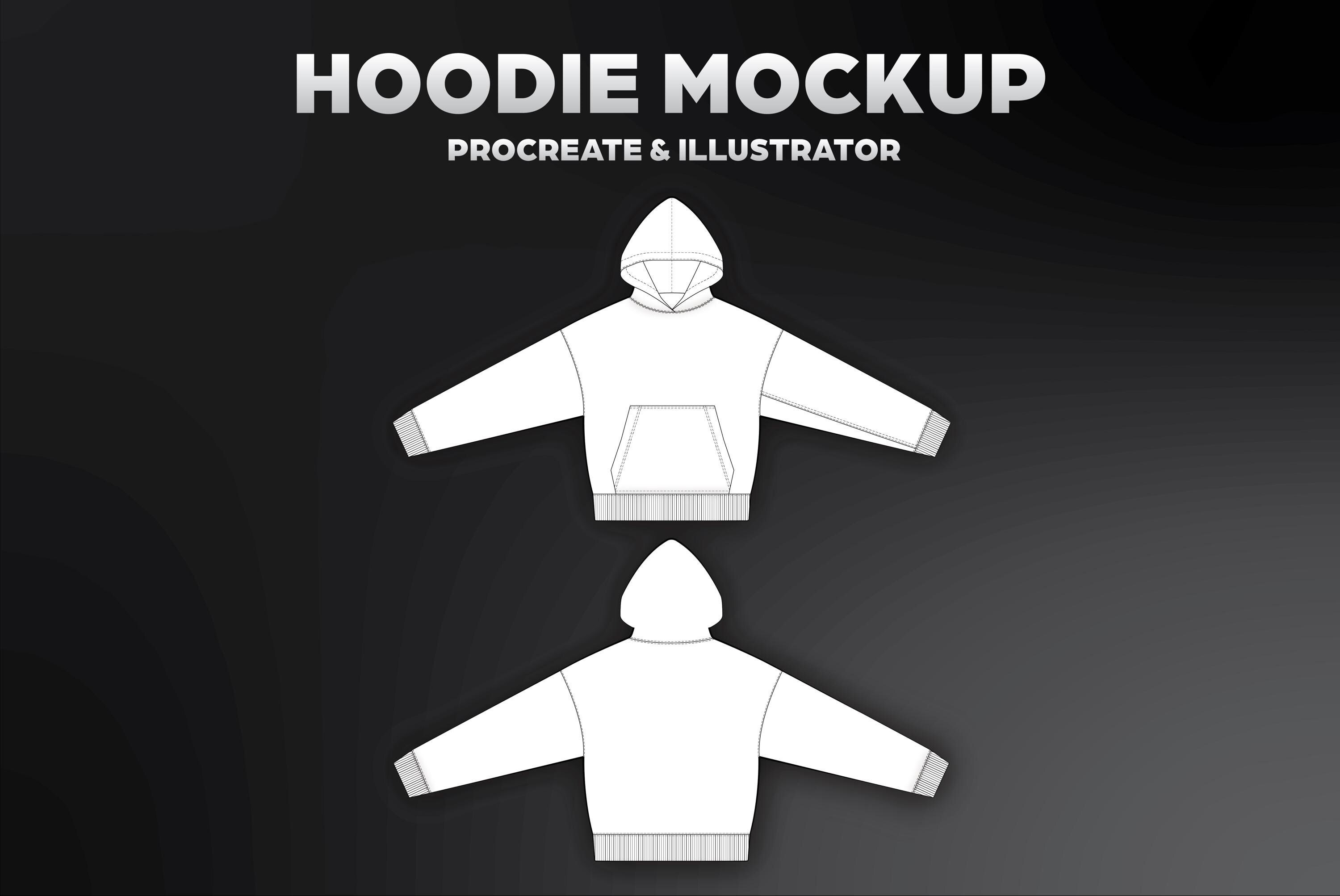 Hoodie Vector Mockup Streetwear and Fashion Tech Pack Illustrator ...