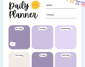 Cute Pink Digital & Printable Daily Planner - Etsy