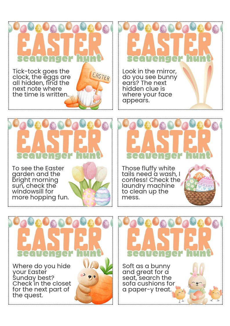 Easter Scavenger Hunt Printable for Kids Indoor Outdoor,easter Egg Hunt ...