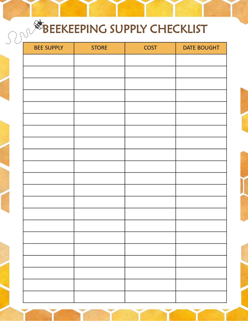 Beekeeping Planner Printable , Log Book for Beekeepers , Apiculture ...