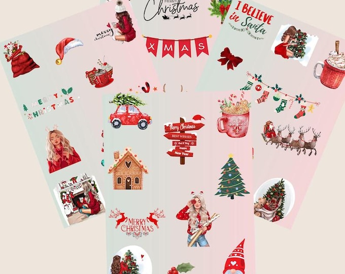40 Christmas Digital Stickers for Goodnotes | Festive Holiday Sticker ...