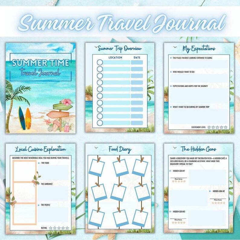 Adult Travel Journal Printable PDF, Travel Planner Organizer, Vacation ...