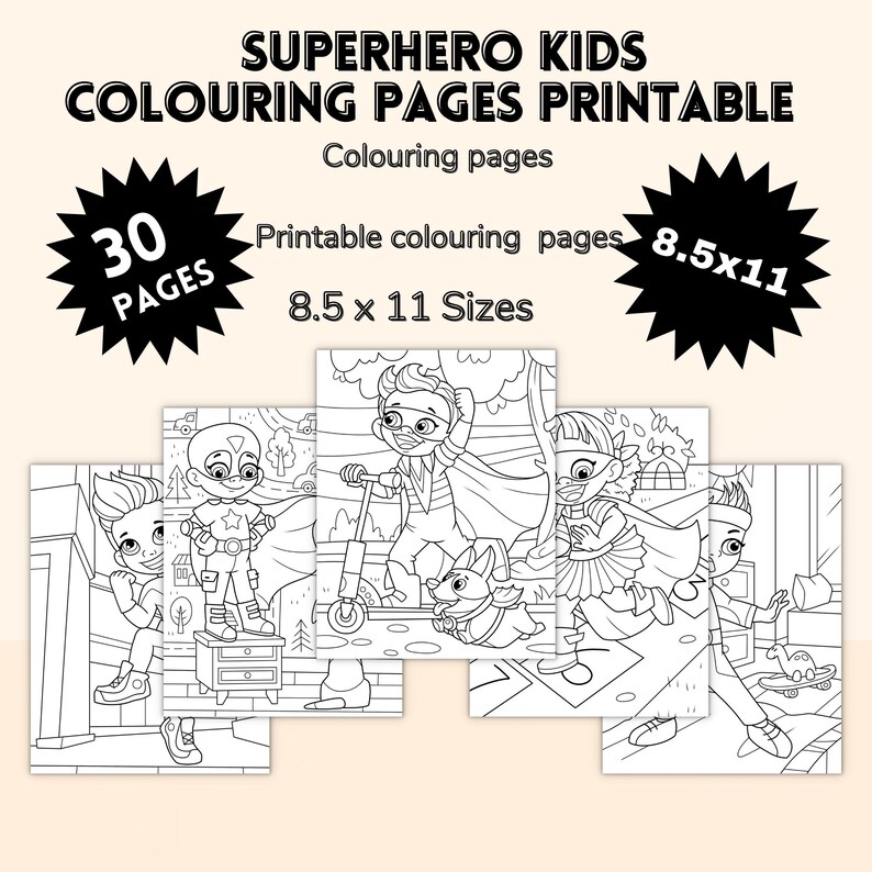 30 Superhero Kids Coloring Pages | Kids Printable Coloring Book ...
