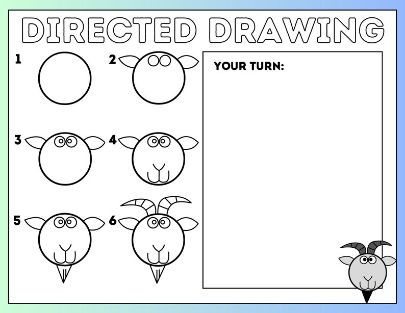 Kids Directed Drawing Pack Printable ,15 Directed Drawing Animals ...