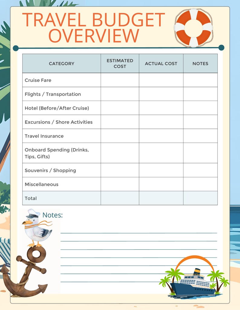 Cruise Vacation Planner Printable | 30 Pages Travel Planner PDF ...
