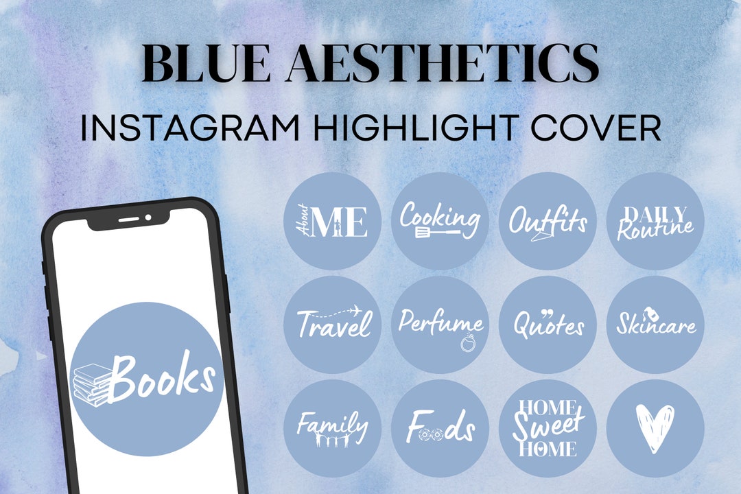 25 Blue Words Instagram Story Highlight Covers | Instagram Icons ...