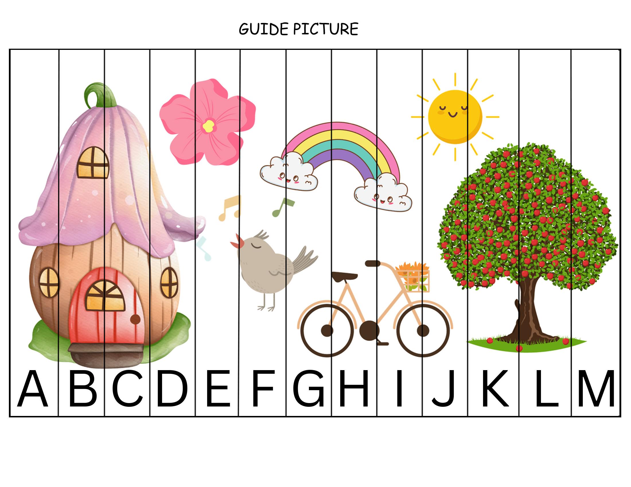 Spring Alphabet Puzzle Printable for Kids , ABC Letter Matching ...