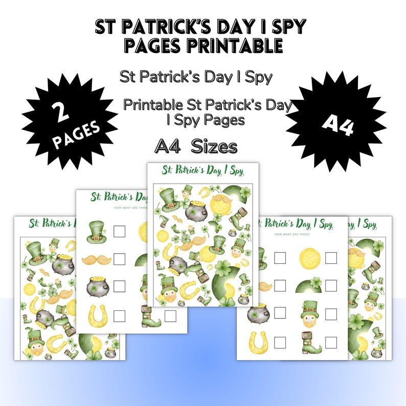 St Patrick’s Day I Spy Printable for Kids, St Patty’s Day Look and Find ...