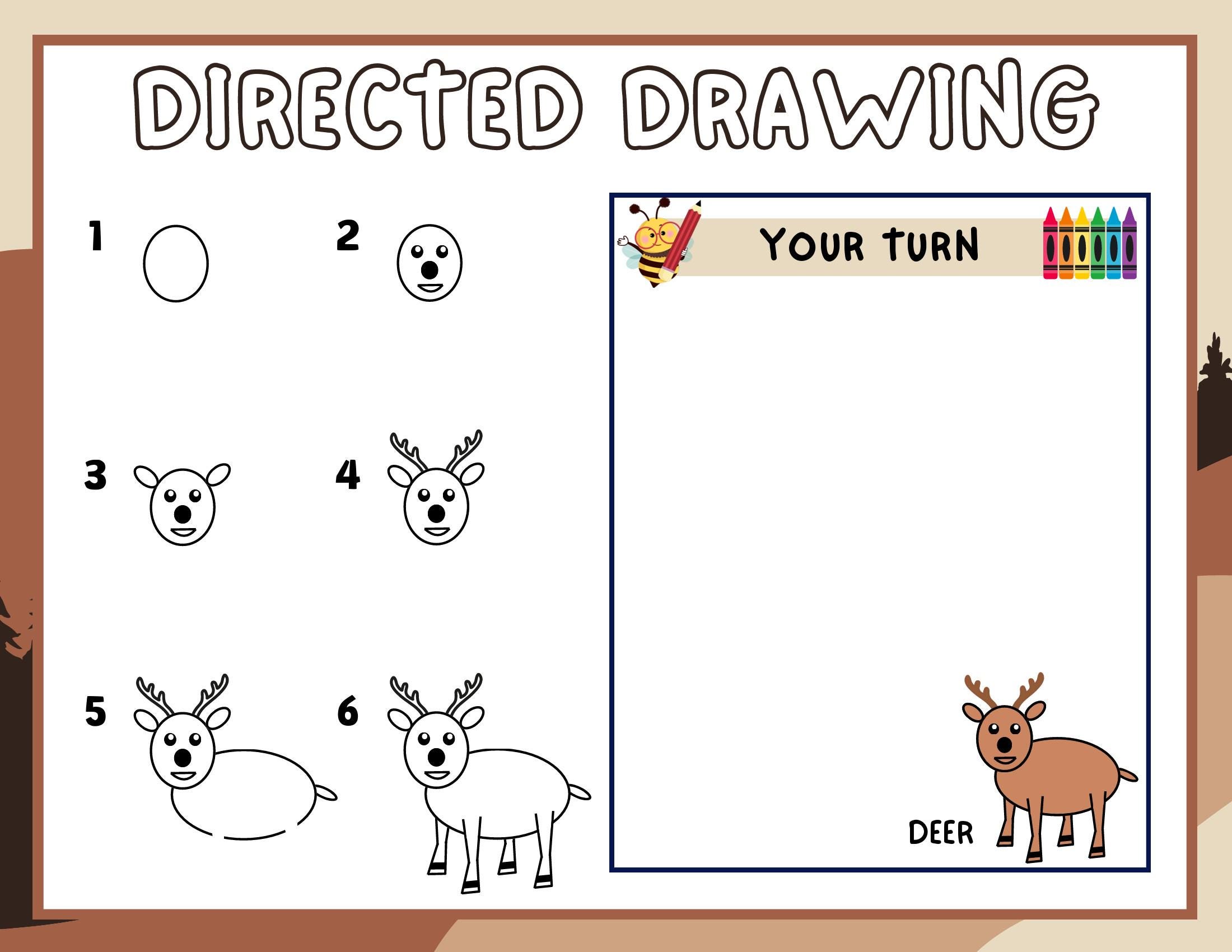 Woodland Animals Directed Drawing Printable , Kids Drawing Worksheets ...