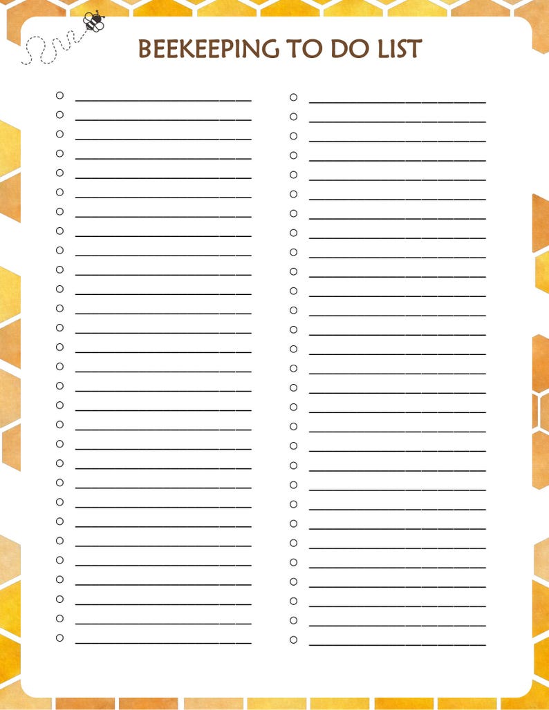 Beekeeping Planner Printable , Log Book for Beekeepers , Apiculture ...