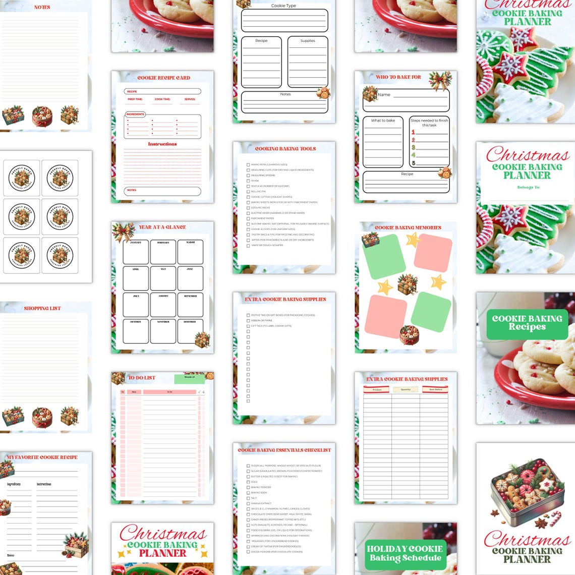 Christmas Cookie Planner Printable, Holiday Baking Organizer, 34 Pages ...