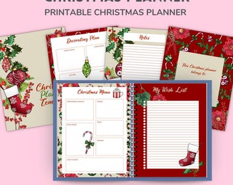 Vintage Floral Christmas Planner With Hand Painted Glitter Ornaments,20 ...