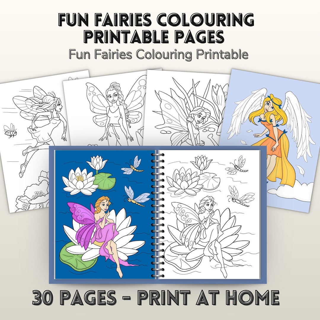 Fairy Coloring Pages Printable for Kids and Adults , Magical Fairies ...