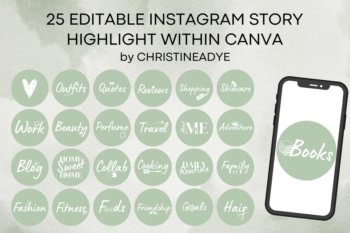 25 Sage Green Instagram Story Highlight Covers | Instagram Icons ...