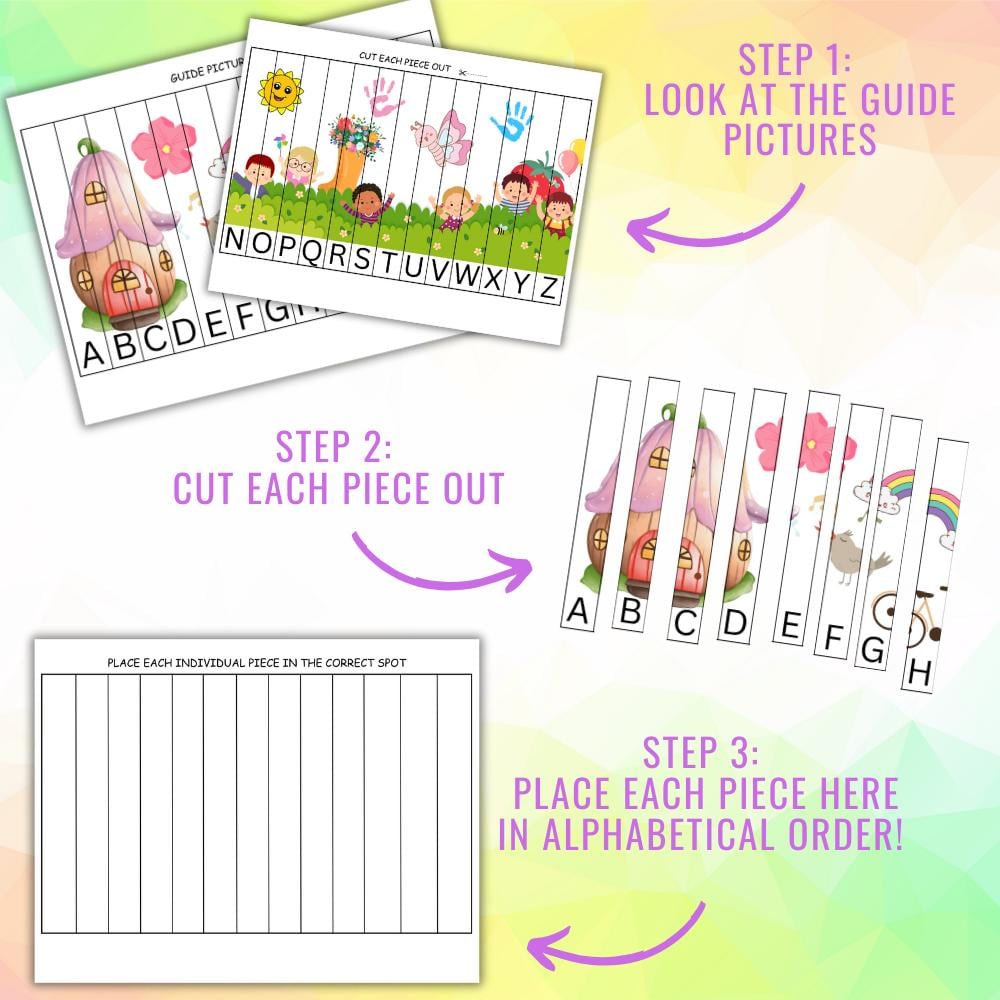 Spring Alphabet Puzzle Printable for Kids , ABC Letter Matching ...