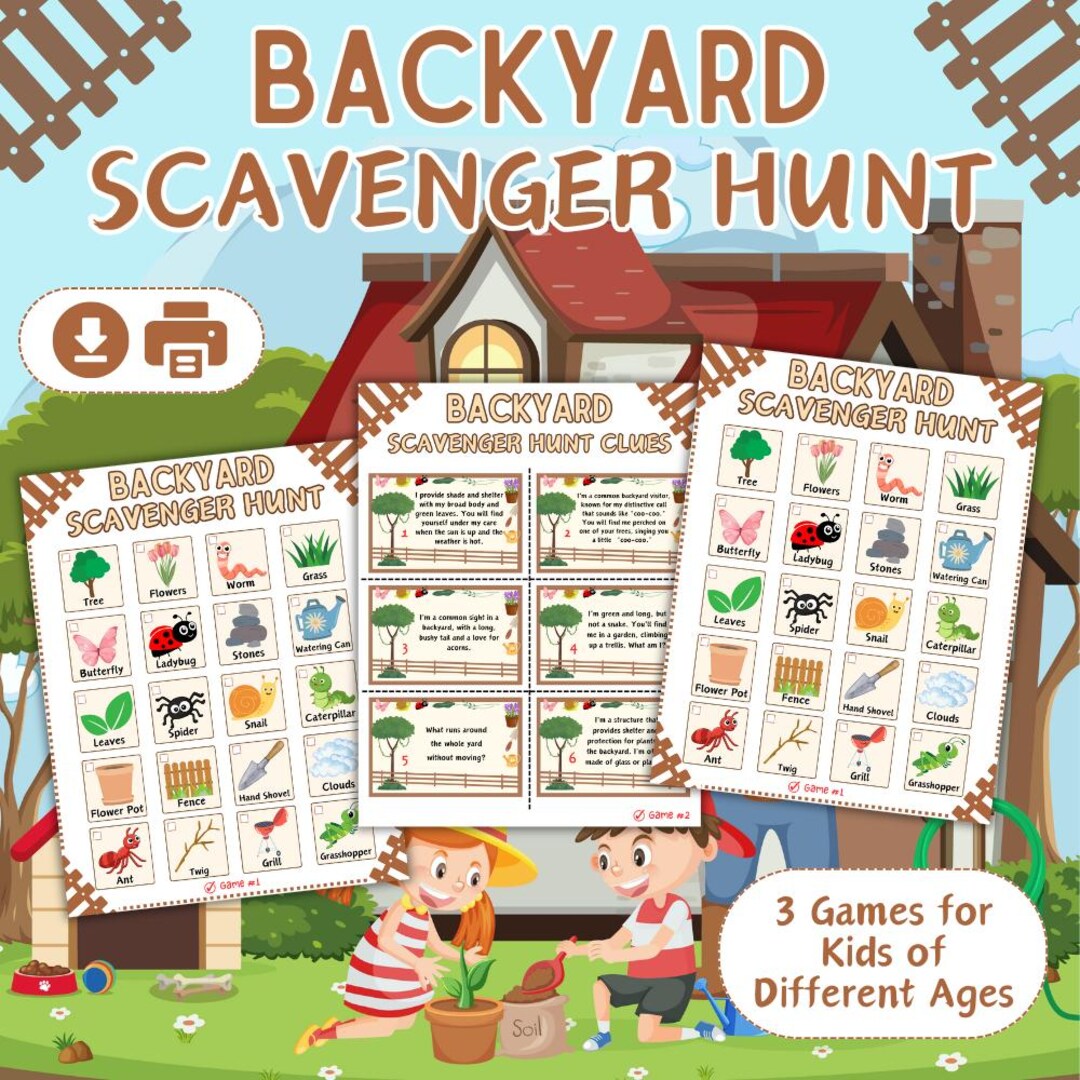 Backyard Scavenger Hunt Printable ,kids Outdoor Game , Nature Hunt ...