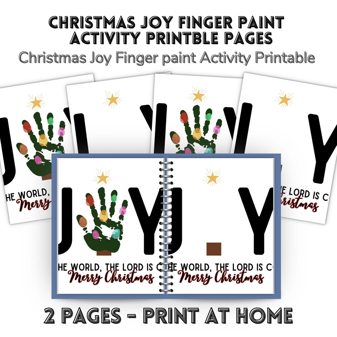 Christmas Joy Finger Paint Craft for Kids Printable | Handprint Art ...