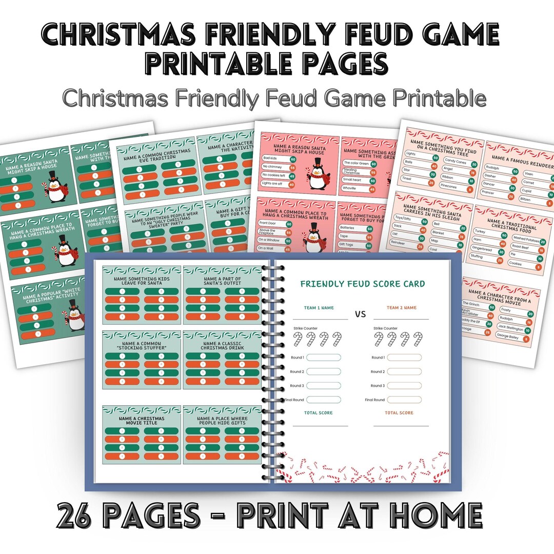 Christmas Friendly Feud Game Printable , Christmas Party Game , Family ...