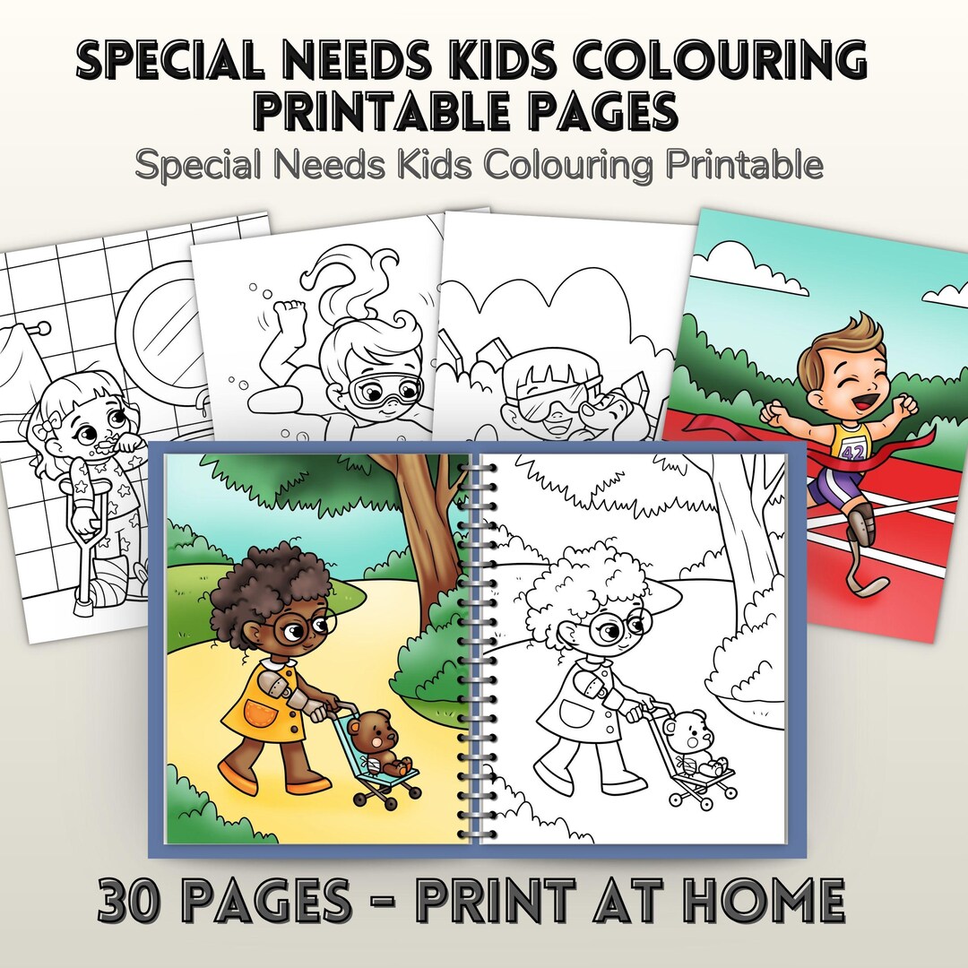 Special Needs Kids Coloring Pages Printable,diversity Disability ...