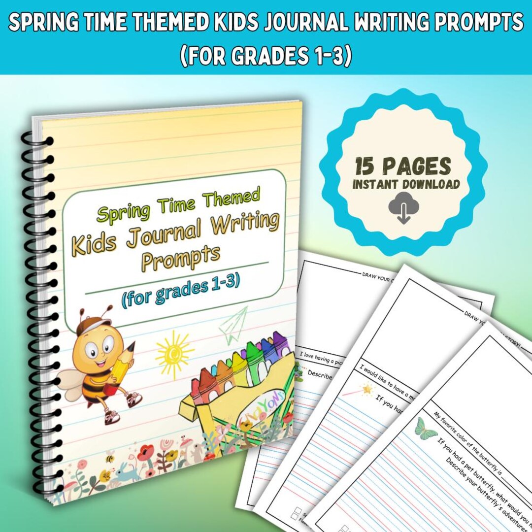 Spring Journal Writing Prompts for Kids , Printable Grades 1-3 Writing ...