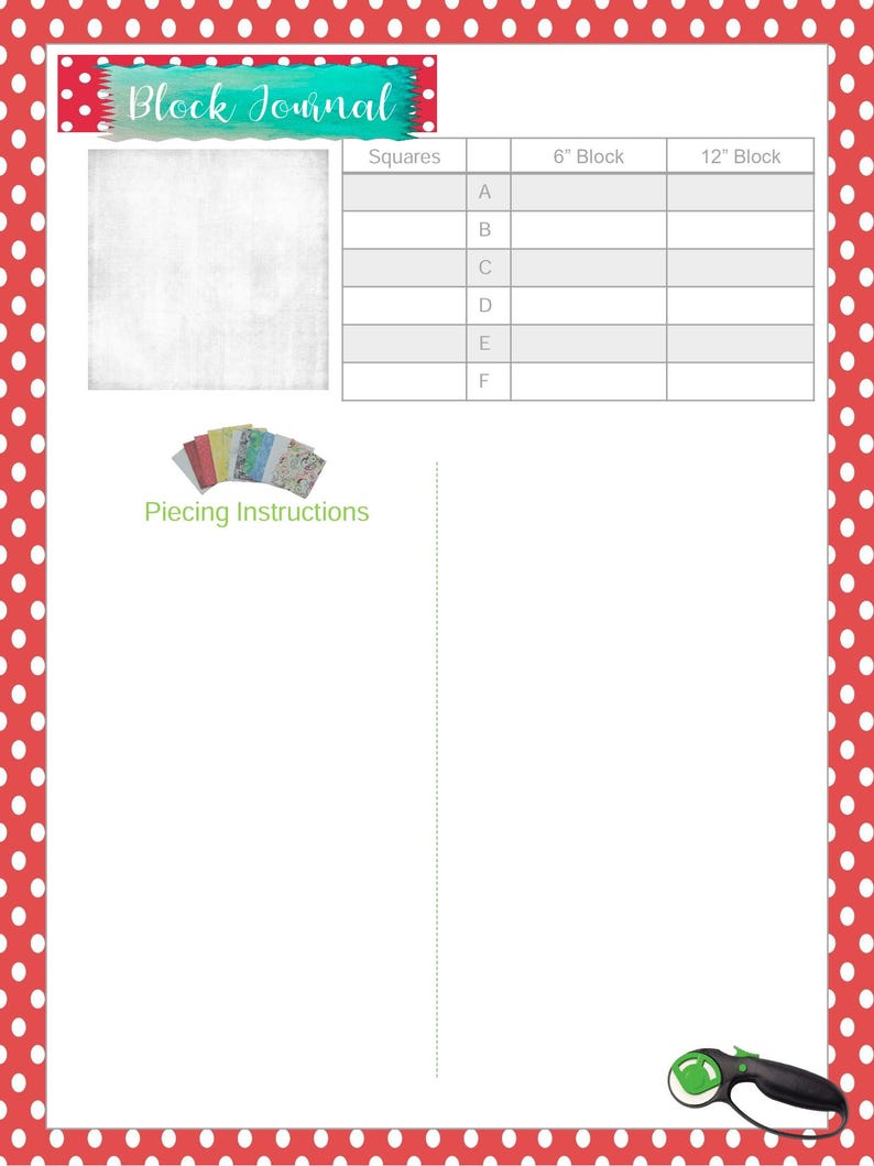 Quilt Planner Printable , Quilting Project Planner ,quilting Journal ...