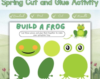 Build a Frog Craft Printable , Spring Cut and Paste Activity ,preschool ...