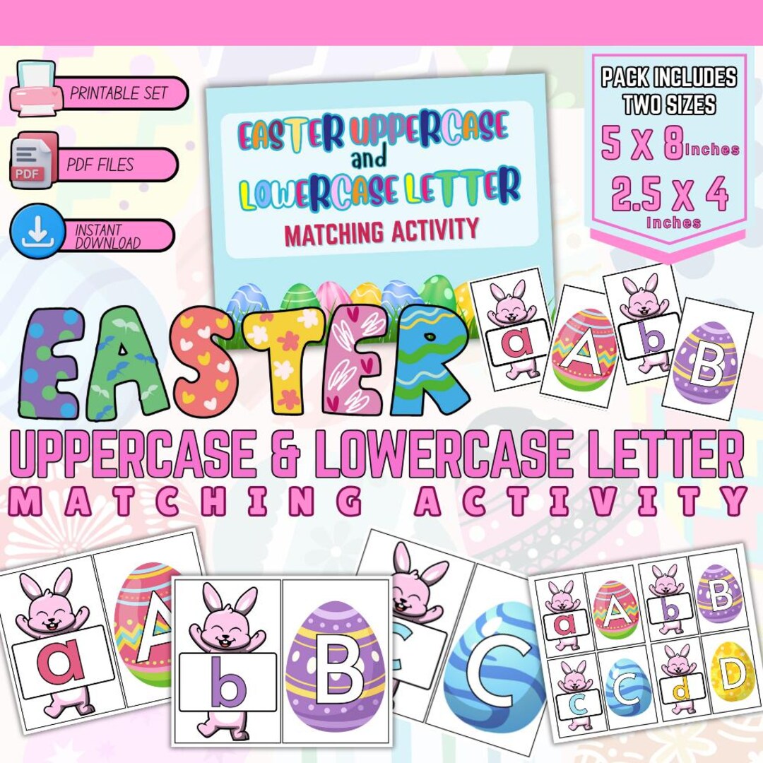 Easter Alphabet Matching Activity Printable,uppercase Lowercase Letter ...