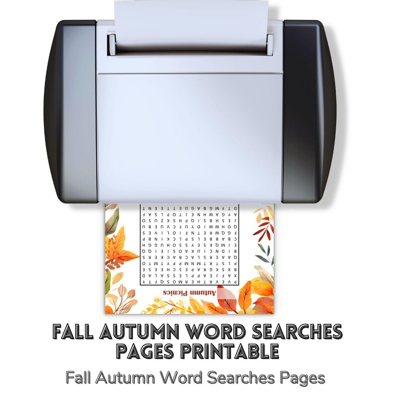Fall Autumn Word Search Printable 65 Pages, Autumn Word Puzzle Game ...
