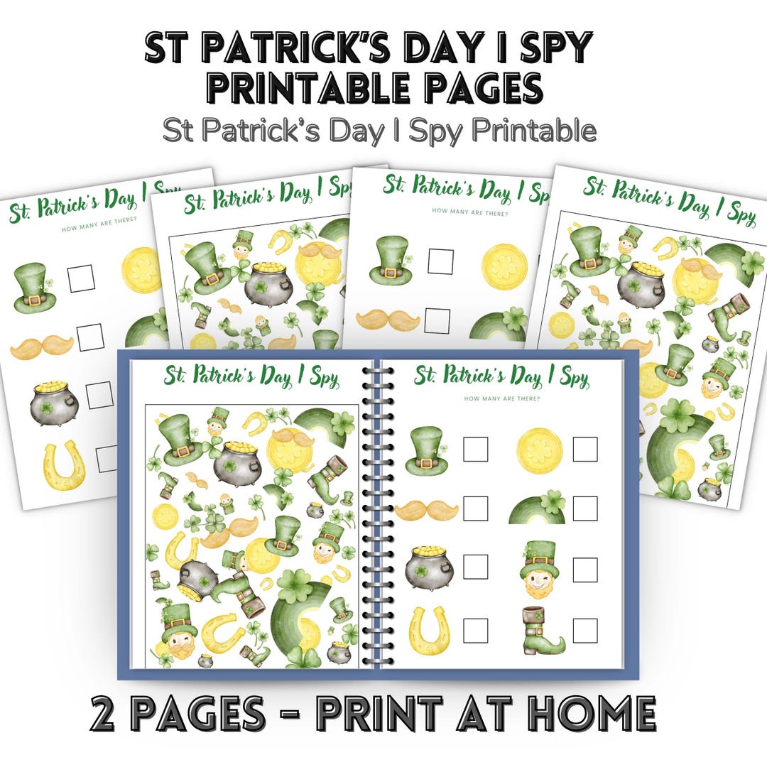 St Patrick’s Day I Spy Printable for Kids, St Patty’s Day Look and Find ...