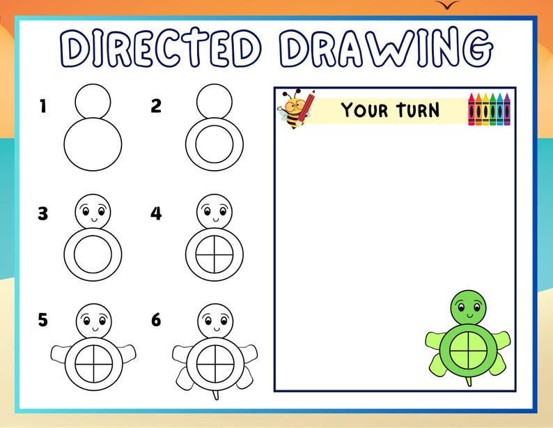 Ocean Animals Directed Drawing Printable , Kids Art Activities , Ocean ...