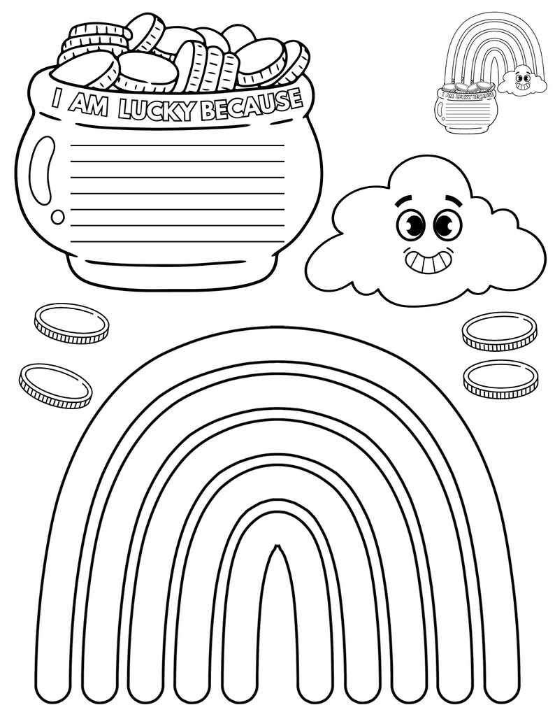 St Patricks Day Writing Craft Printable Lucky Writing Prompt, Craft for ...